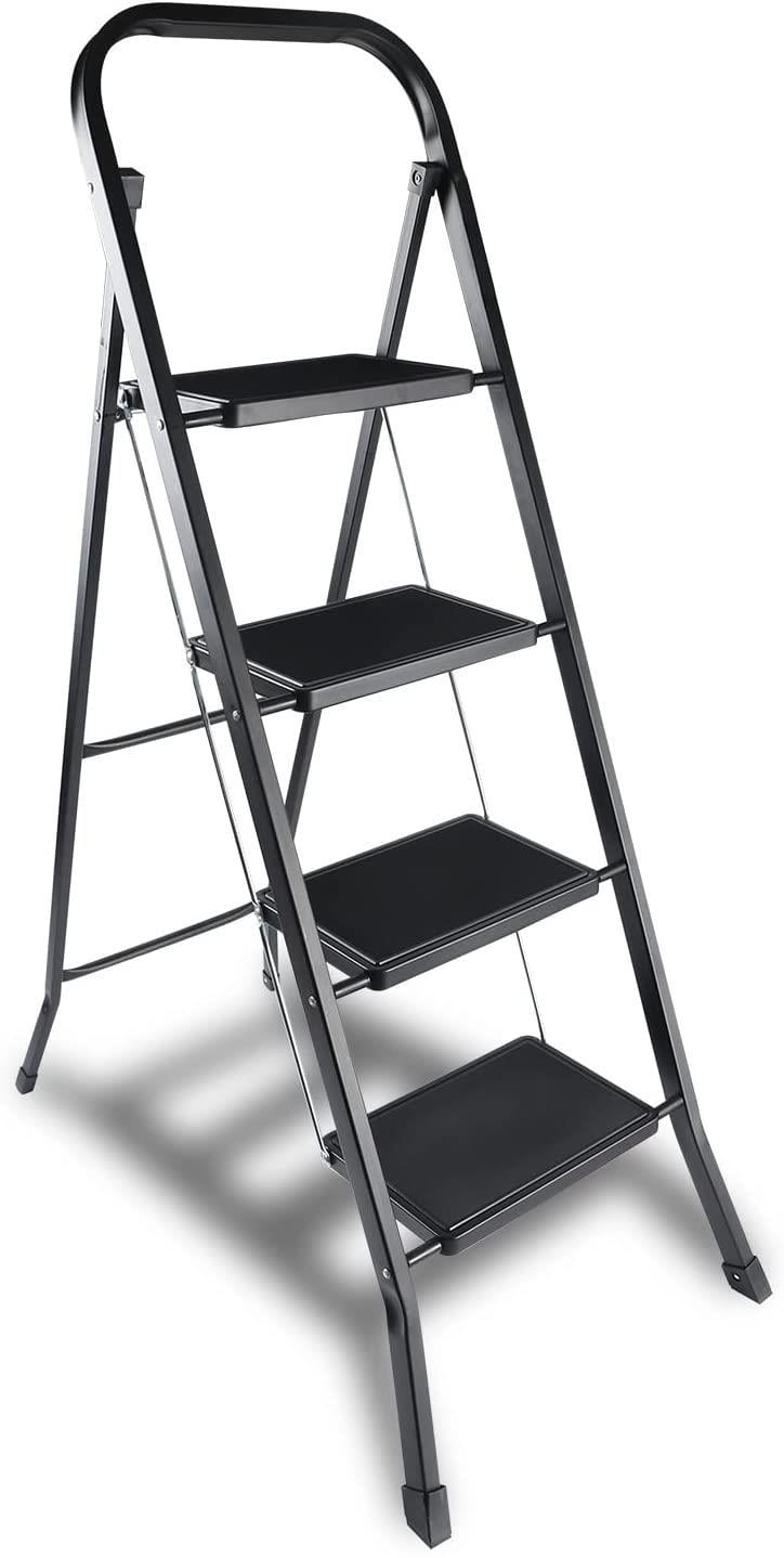 UBesGoo 4 Step Ladder, Folding Step Stool, 330 lbs Sturdy Steel Ladder ... UBesGoo 4 Step Ladder, Folding Step Stool, 330 lbs Sturdy Steel Ladder ...