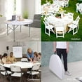 "UBesGoo 48"" Foldable White Round Table, Aluminum Top, Portable for ...