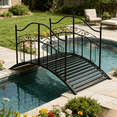 UBesGoo 4ft Arched Bridge Handrail, Heavy Duty Iron Railing for Outdoor ...