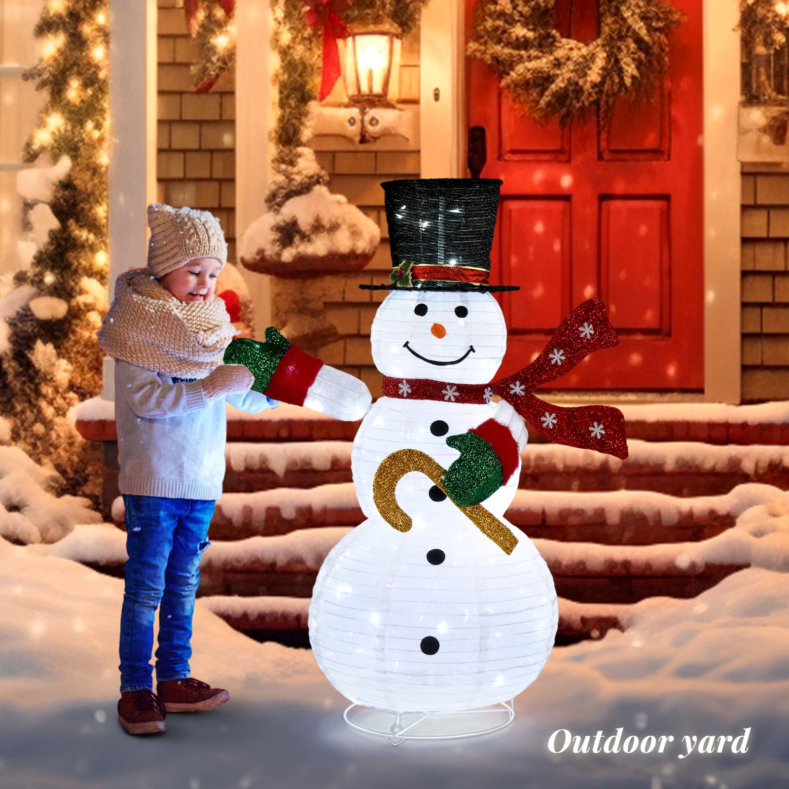 Ubesgoo 4ft Lighted Snowman For Yard Outside Decorating Christmas