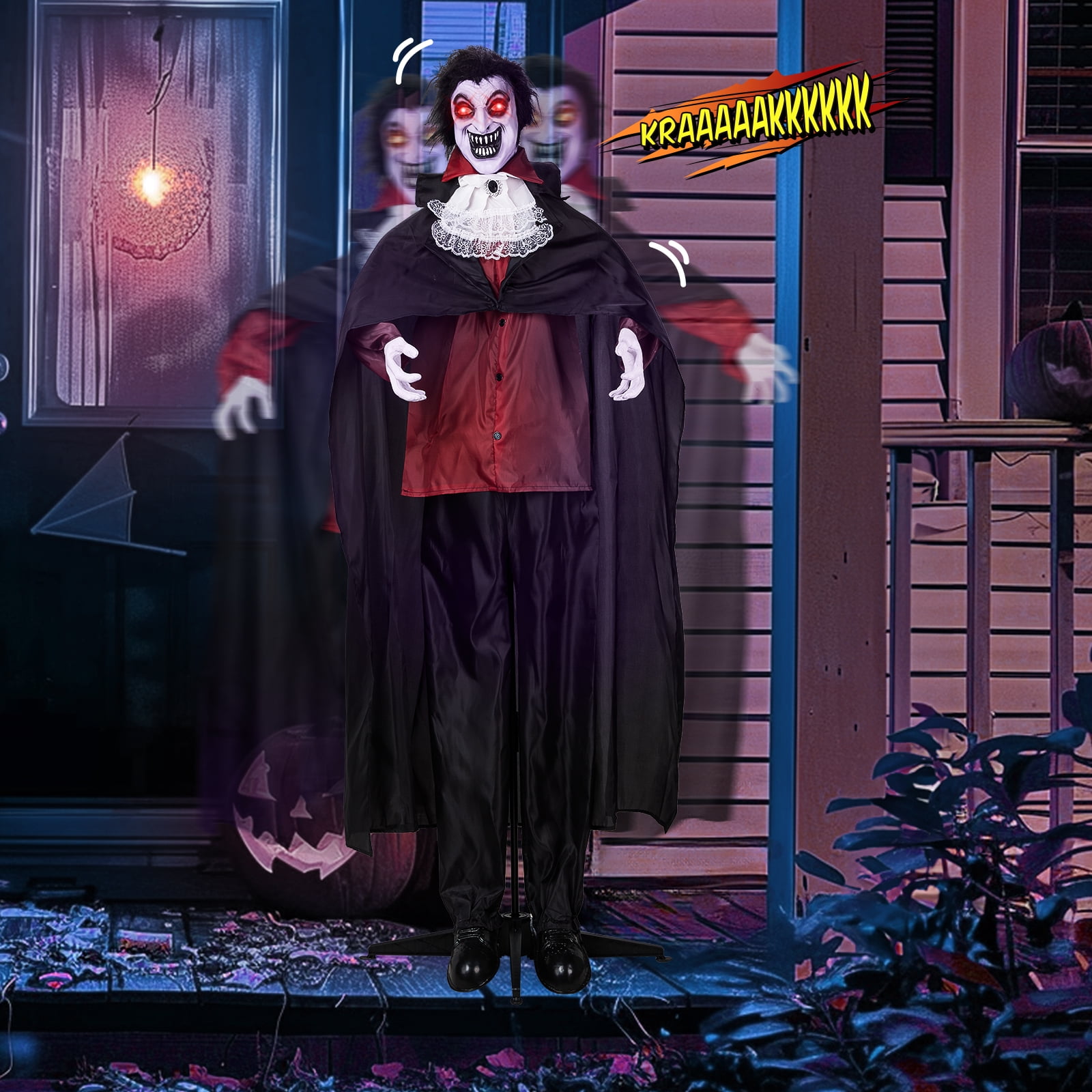 UBesGoo 5.8ft Vampire Animated Halloween Decoration Vampire w/ Pre ...