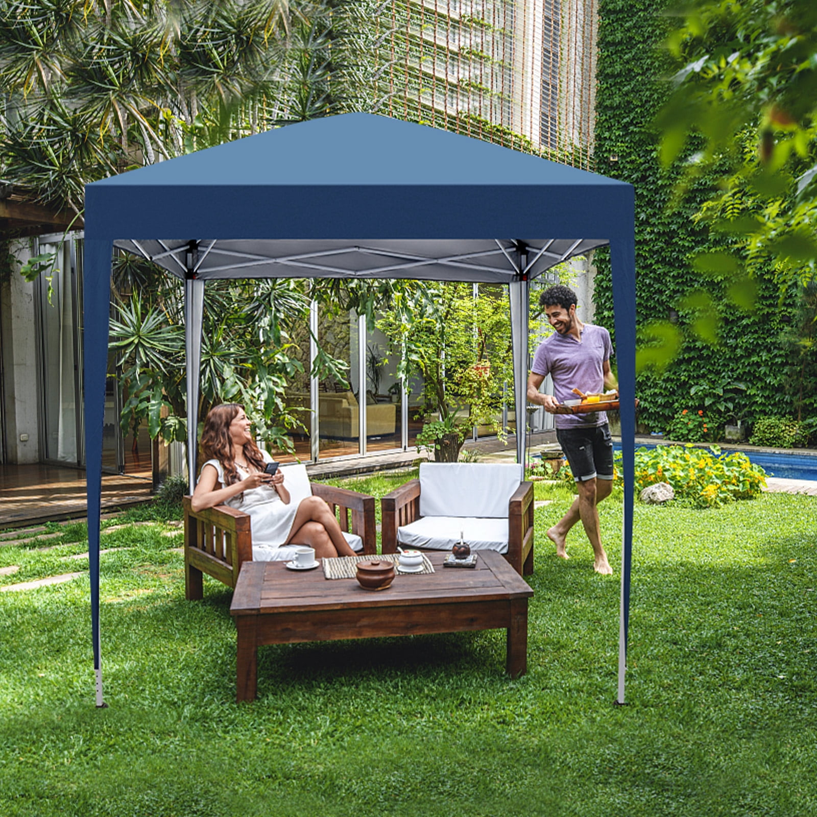 UBesGoo 6'x6' Covered Foldable Canopy Tent, Waterproof Outdoor Shelter ...