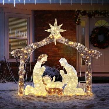 SalonMore 6Ft LED Lighted Christmas Nativity Set, Yard Outdoor Nativity ...