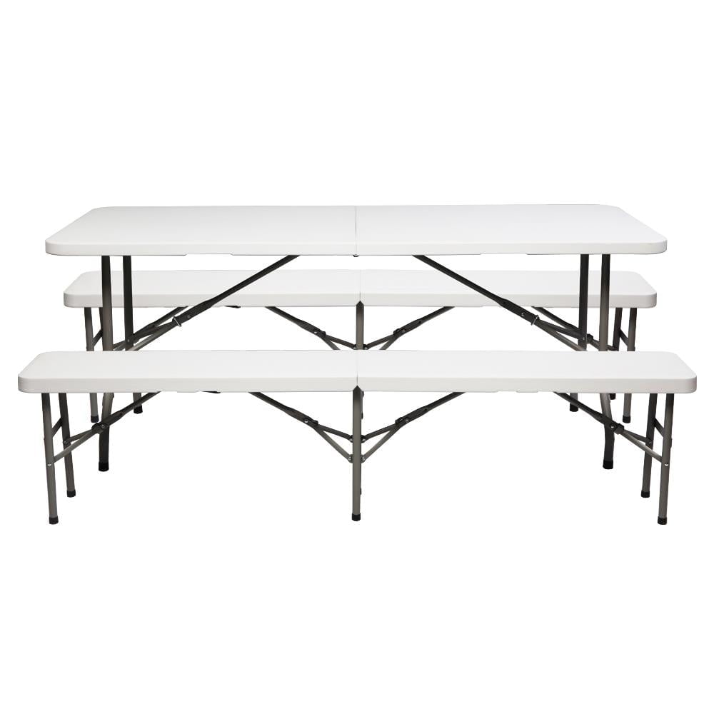 UBesGoo 6ft Yard Foldable Metal Outdoor Table Set, Compact Portable ...