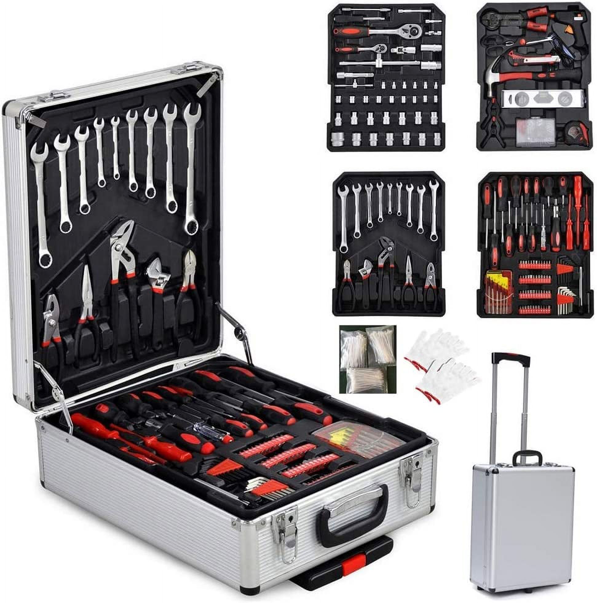 EXCITED WORK 198 Pcs Tool Set, Essential Mechanic Kit with Case for ...