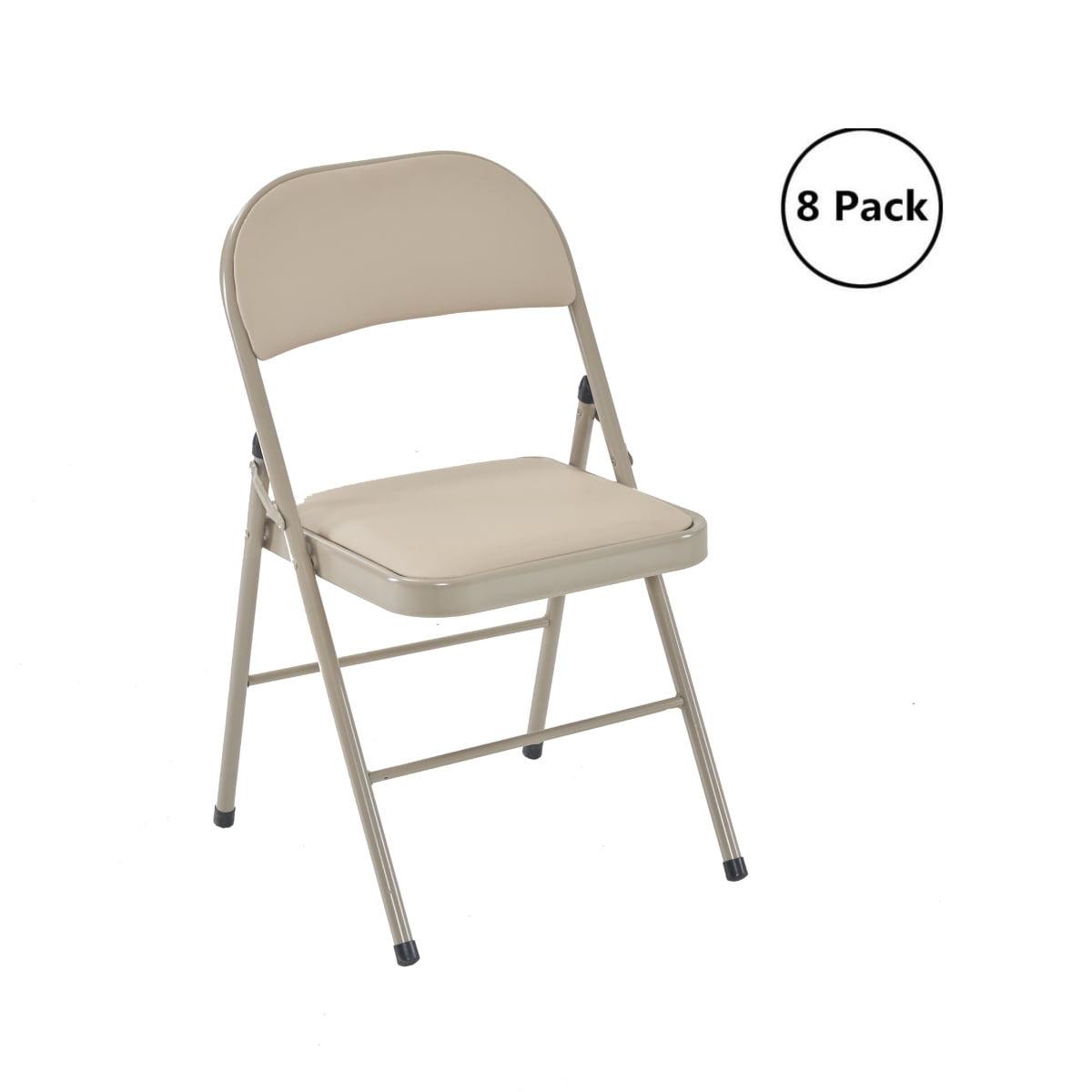 UBesGoo 8 Pack Steel Dining Set, Folding Chairs with Padded Seat, Light Brown - Walmart.com