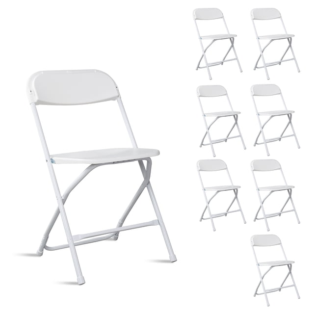 UBesGoo 8-Pack Set of Durable Plastic Folding Chairs, Extra Seats for ...