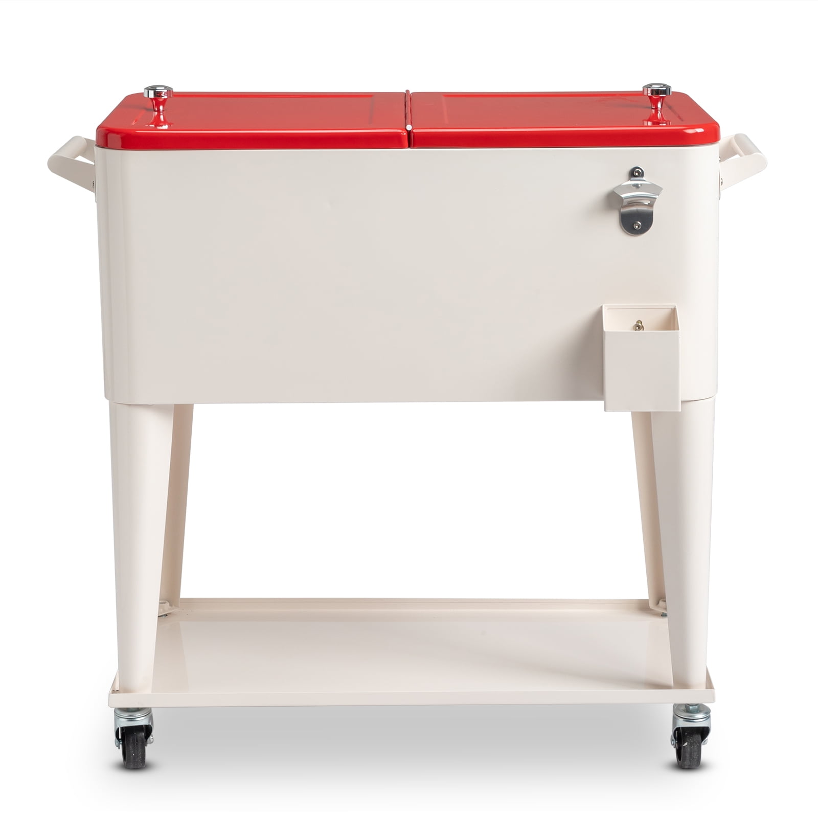 UBesGoo 80 Quart Patio Ice Chest, Mobile Beer Cooler Cart for Backyard ...