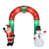 Airblown Inflatable Archway Santa in Sleigh with Flying Reindeers 9ft ...