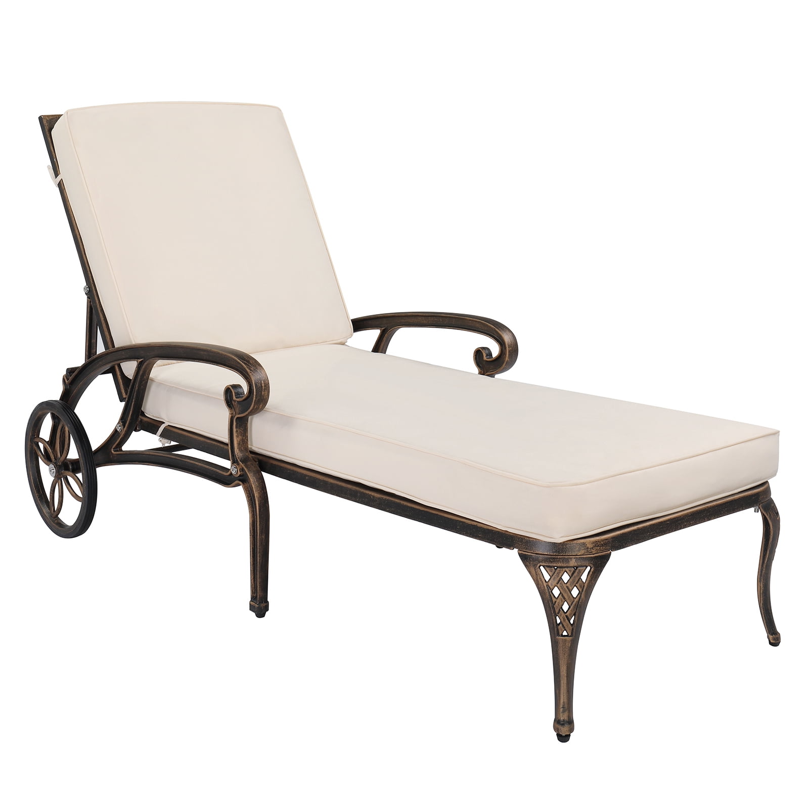 UBesGoo Cast Aluminum Recling Chaise Lounge Chair，with Adjustable ...