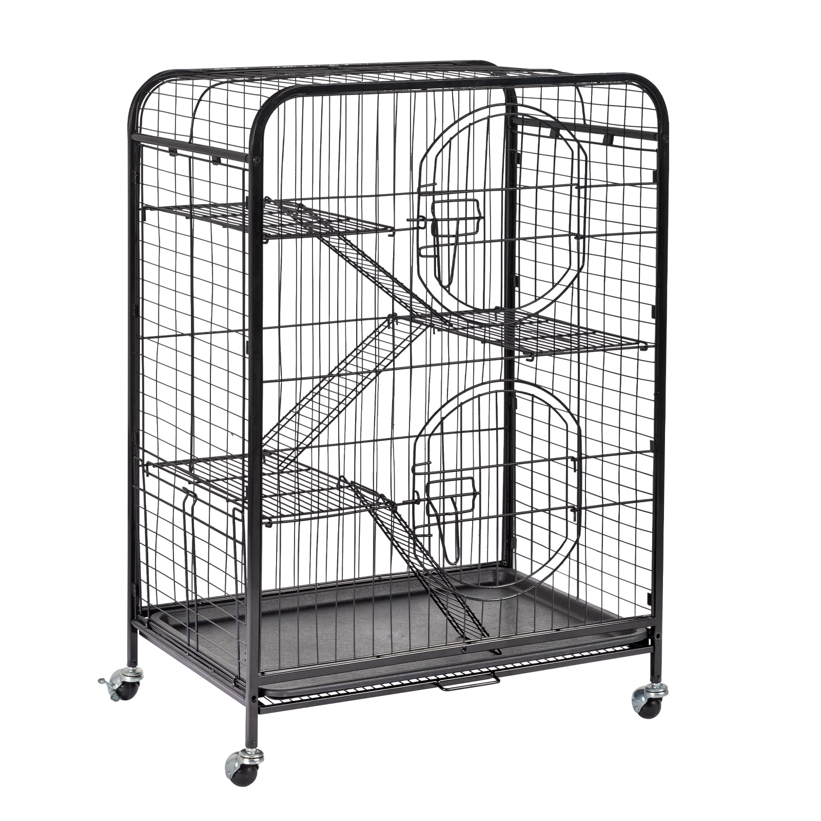 UBesGoo Multi-Level Cat Cage, Rolling Metal Enclosure with Wheels for ...