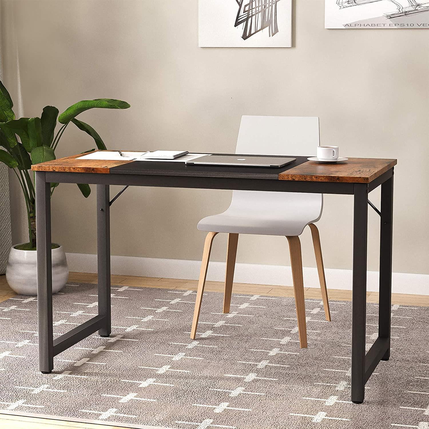 UBesGoo Computer Desk 47" Sturdy Writing Table for Home Office, Modern ...