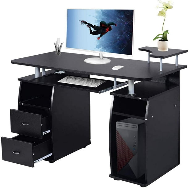UBesGoo Computer Desk w/Monitor Printer Shelf Laptop Desk Workstatioâ n ...