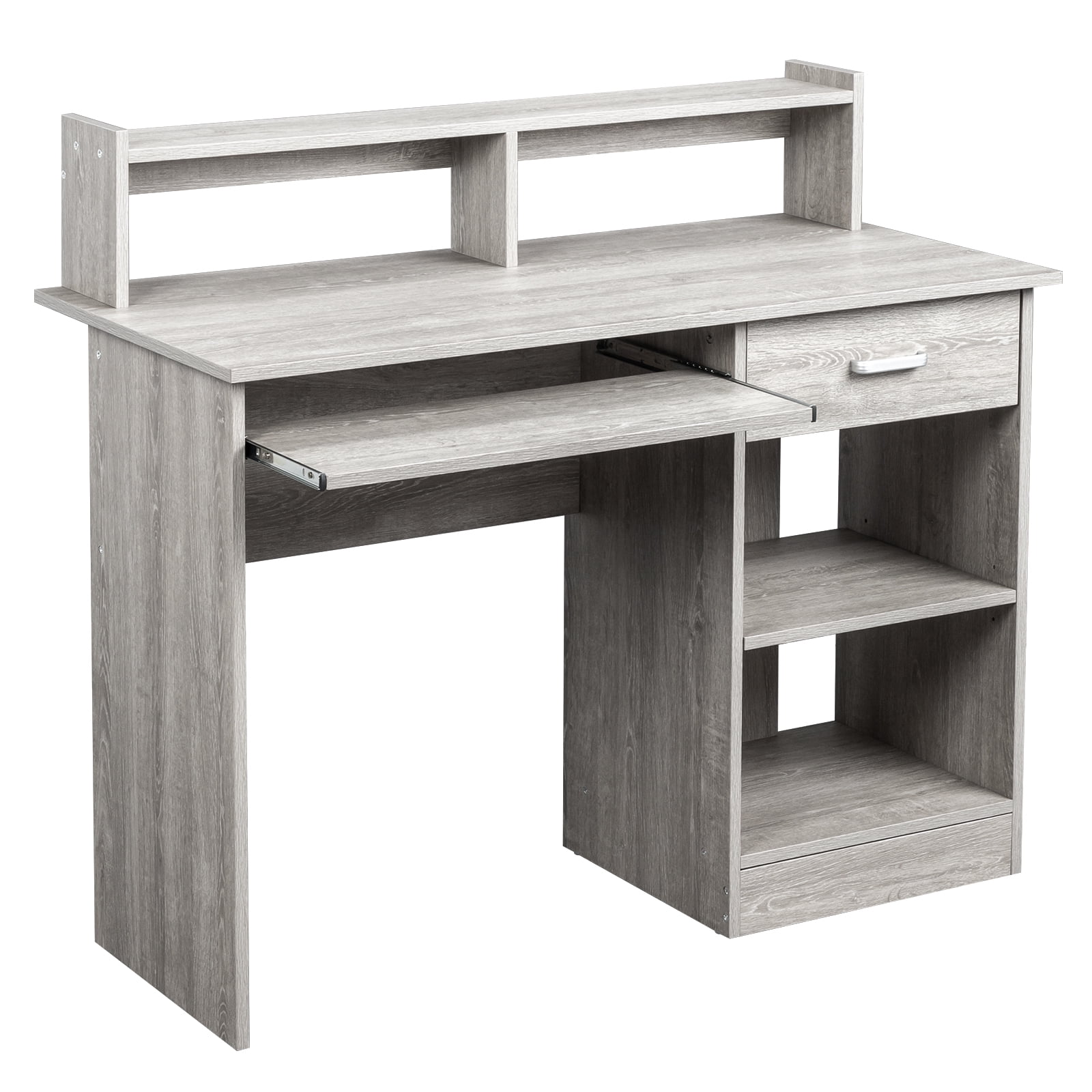 UBesGoo Computer Gaming Desk with Desktop Storage Rack& Adjustable ...