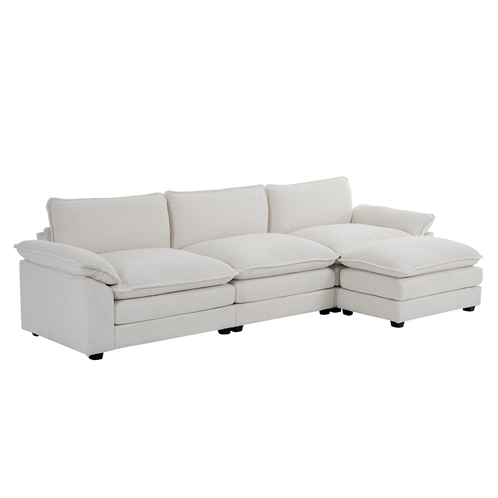 UBesGoo Oversized Convertible L-Shaped Sectional Sofa with Ottoman and ...