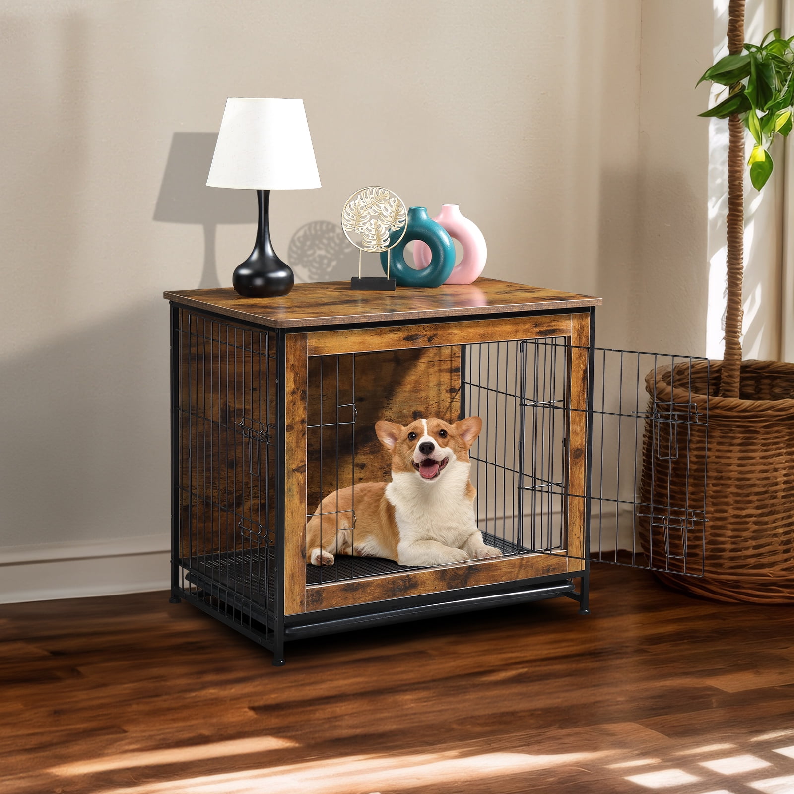 UBesGoo Dual Door Dog Crate, Heavy Duty Dog Kennel for Small, Medium ...