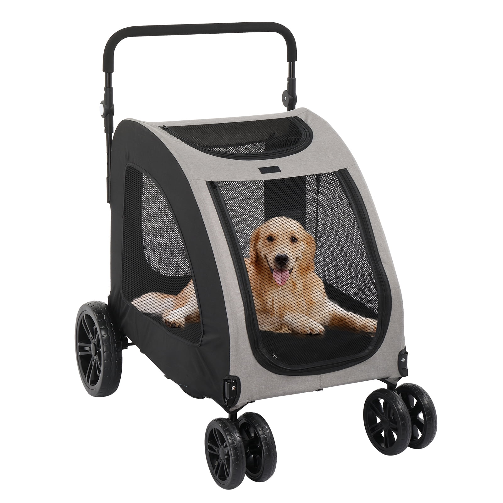 UBesGoo Foldable Dog Wagon with 4 Wheels,Dog Stroller for Medium to ...