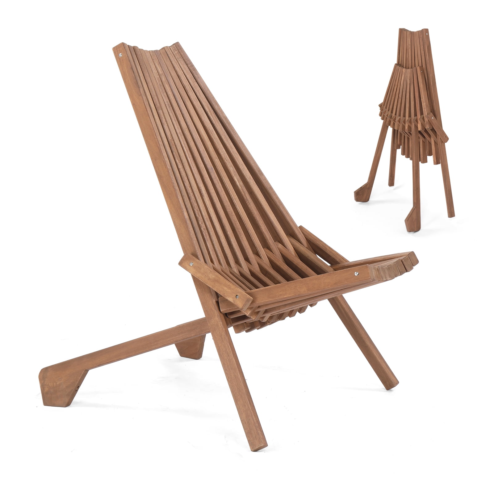 UBesGoo Folding Chair, Wooden Folding Chair for Outdoor and Indoor ...