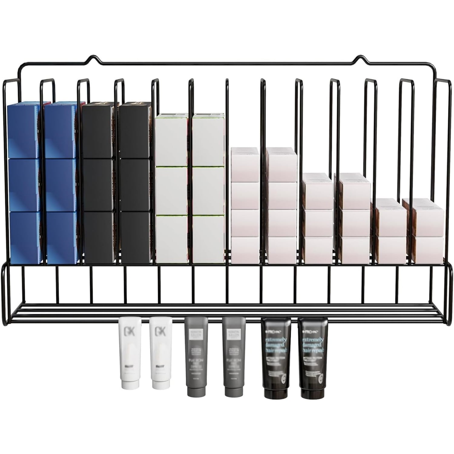UBesGoo Hair Color Organizer Rack, Wall Mount 26" Metal Salon Storage ...
