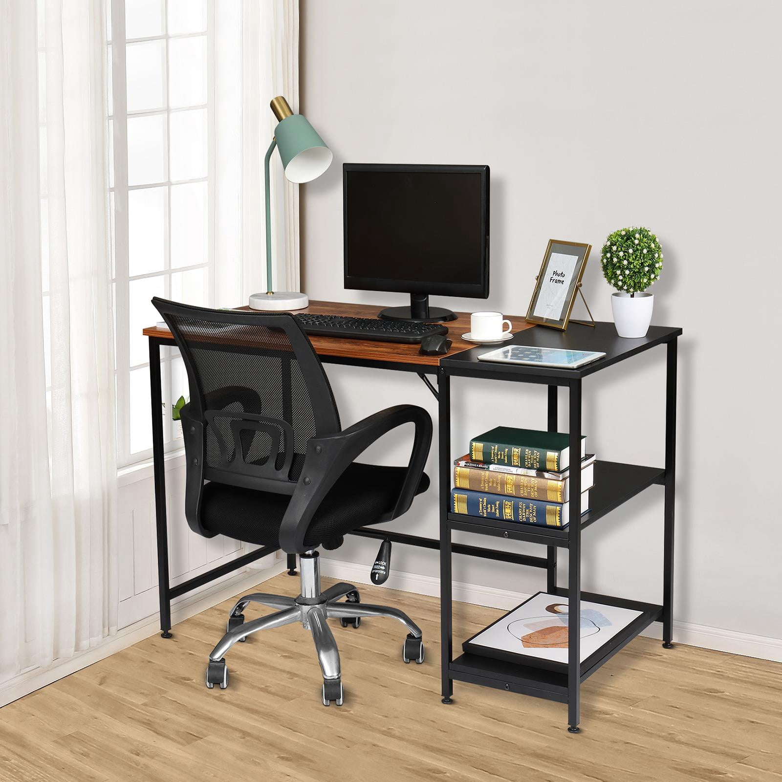 UBesGoo Home Office Computer Desk,47" Study Writing Desk with 2 Shelves ...
