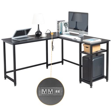 CubiCubi 67 x 47inch L Shaped Computer Corner Desk with Small Table and ...