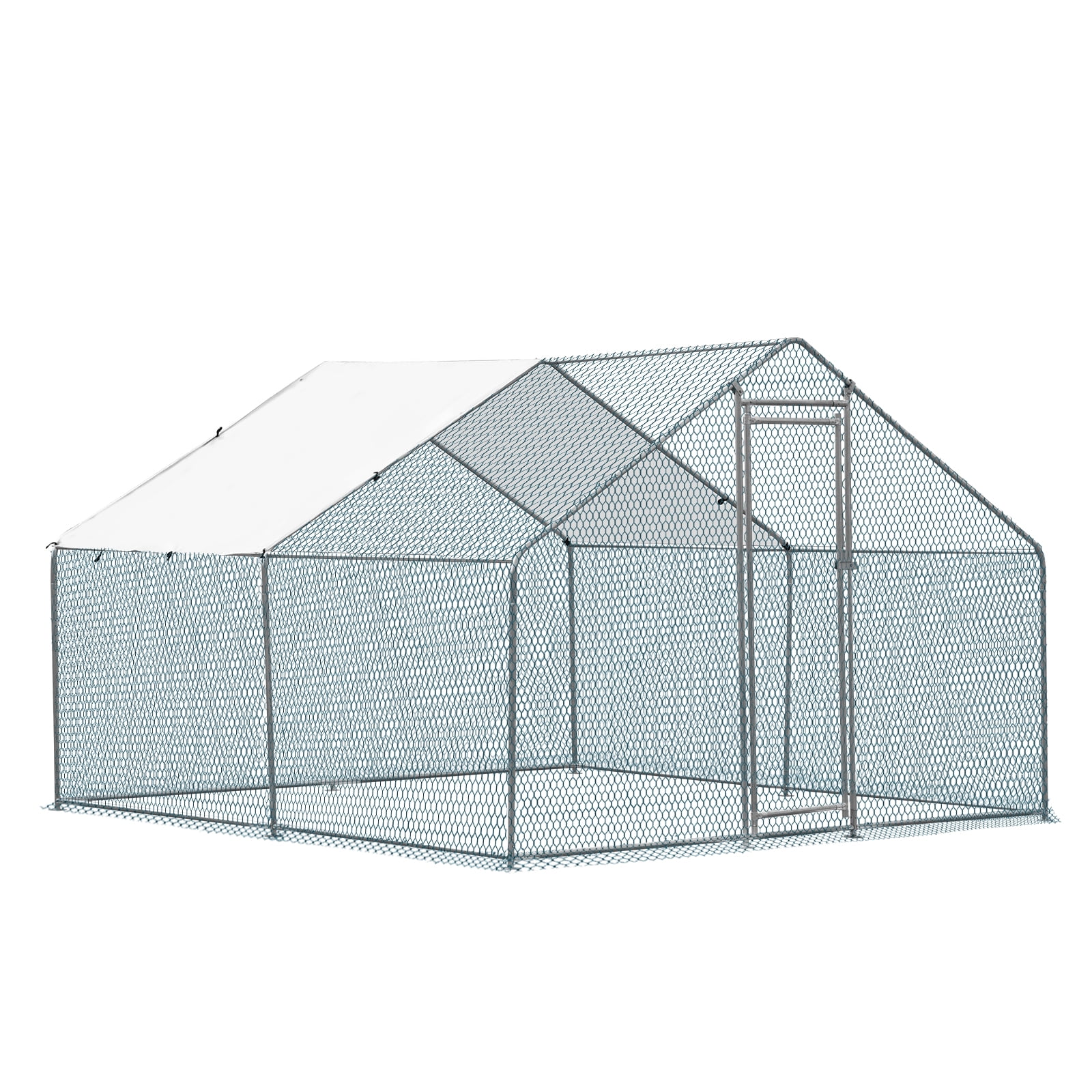 Ubesgoo Large Metal Chicken Coop, 10x10 ft, Galvanized Steel Frame ...