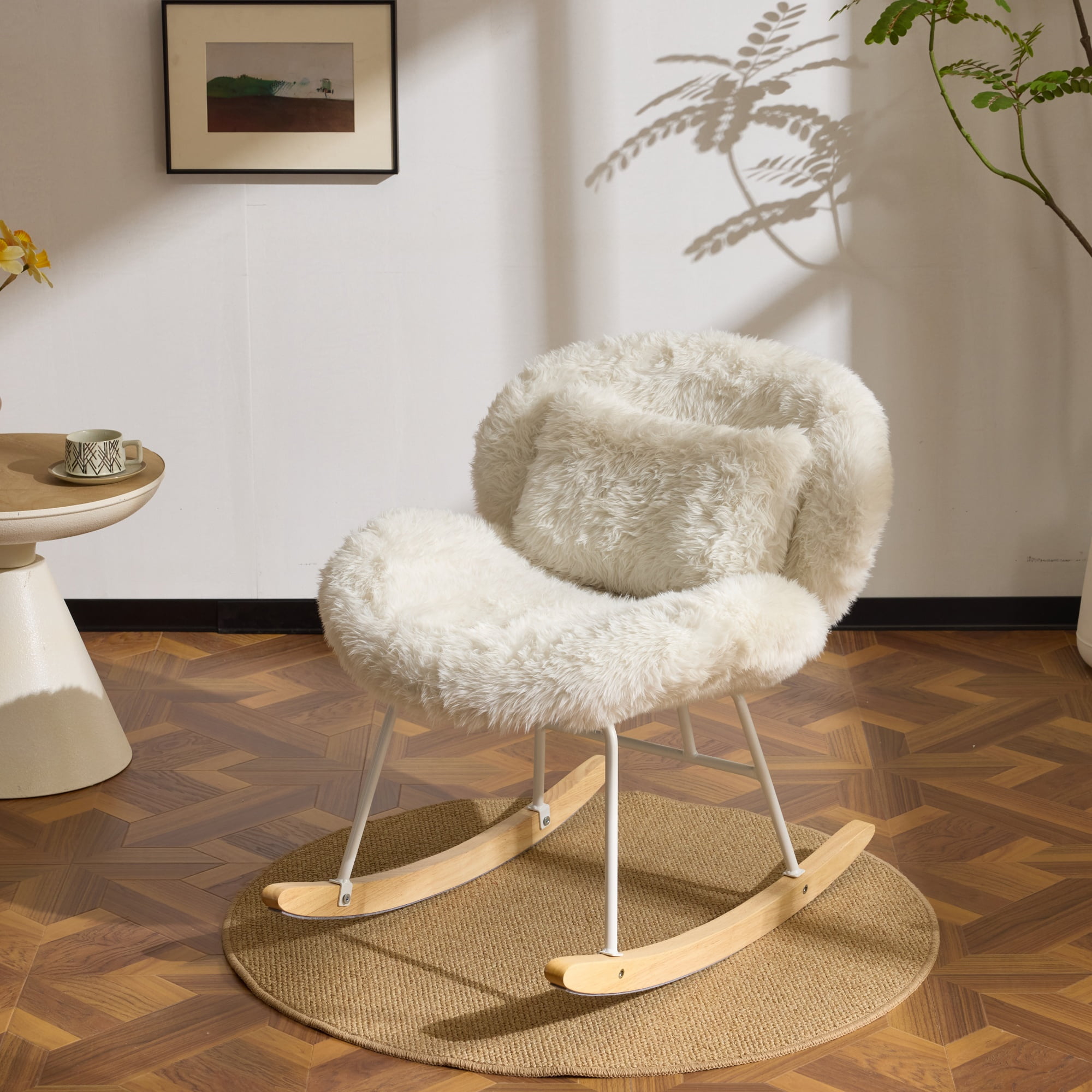 UBesGoo Nursery Rocking Chair, Modern Accent Chair with Padded Seat and ...