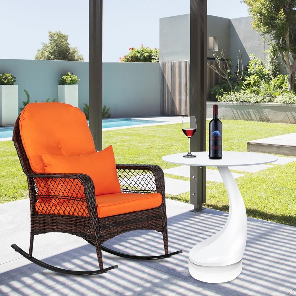 UBesGoo Outdoor Handwoven Resin Wicker Rocking Chair Rocking Chairs ...