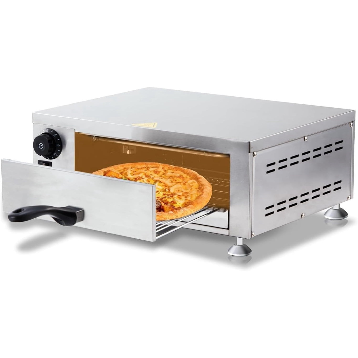 UBesGoo Pizza Oven, 1100W Electric Toaster Oven with Timer, Removable Crumb Tray, Silver ...