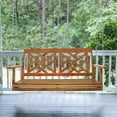 UBesGoo Acacia Wood Heavy Duty Outdoor Porch Swing Chair w/ Chain ...
