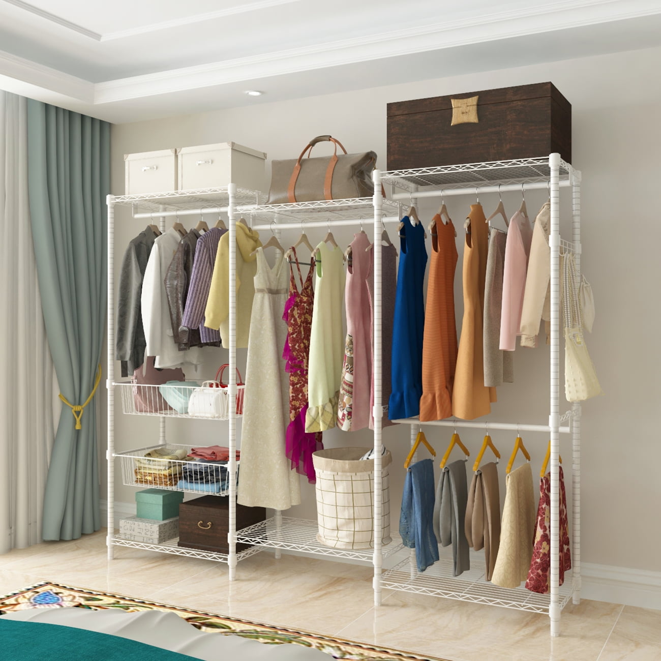 UBesGoo Portable Closet System, Heavy Duty Garment Rack Freestanding ... UBesGoo Portable Closet System, Heavy Duty Garment Rack Freestanding ...