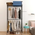 UBesGoo Portable Heavy Duty Double Rod Garment Rack, Adjustable Shelves ...