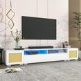 UBesGoo Rattan Style TV Console Table for TVs Up to 90" High Gloss TV ...