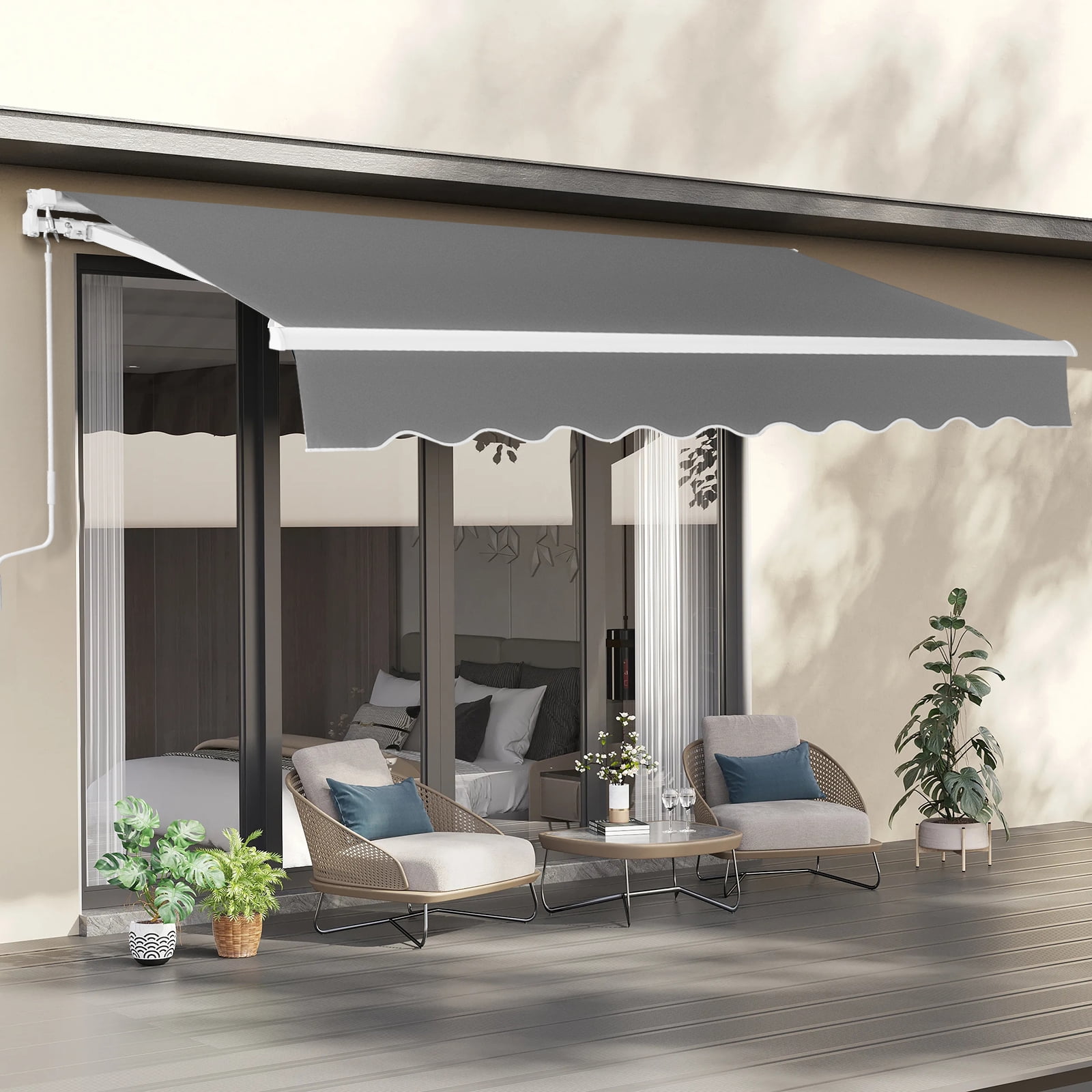 UBesGoo Retractable Patio Awning - Sand Gray, Size 13 x 8 Feet ... UBesGoo Retractable Patio Awning - Sand Gray, Size 13 x 8 Feet ...