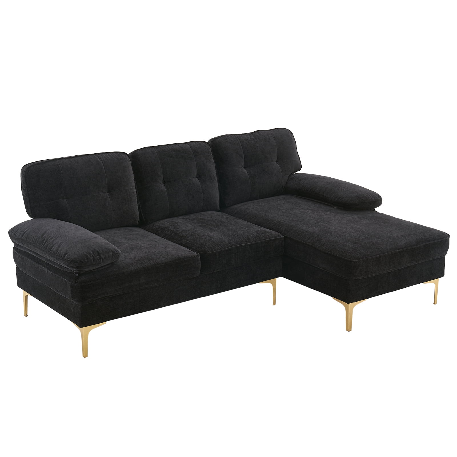 UBesGoo Sectional Sofa Modern Chenille Fabric L-Shaped Sofa Tufted Back ...