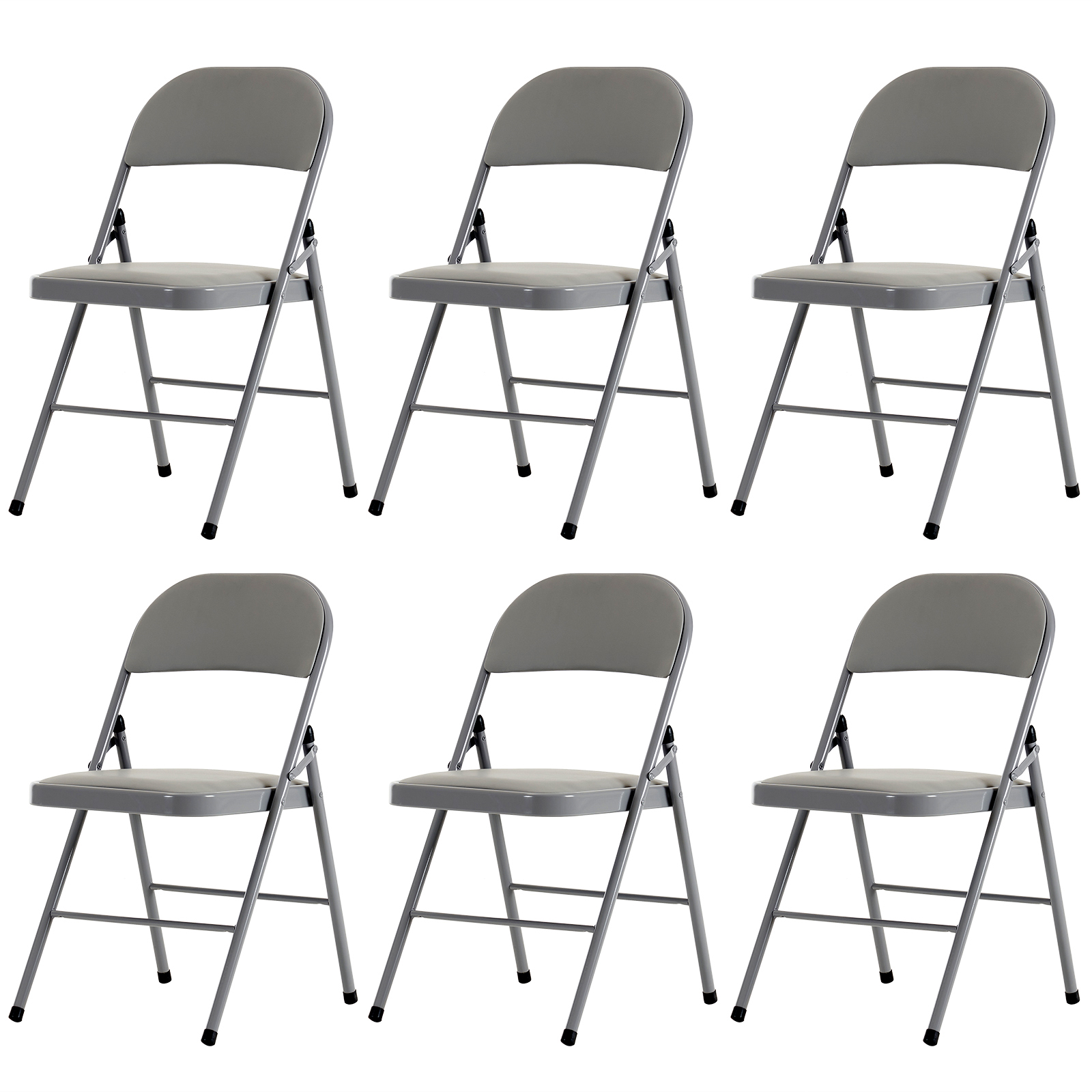 Costway 6-Piece Dining Pack, Foldable Chairs with Fabric Upholstered ...