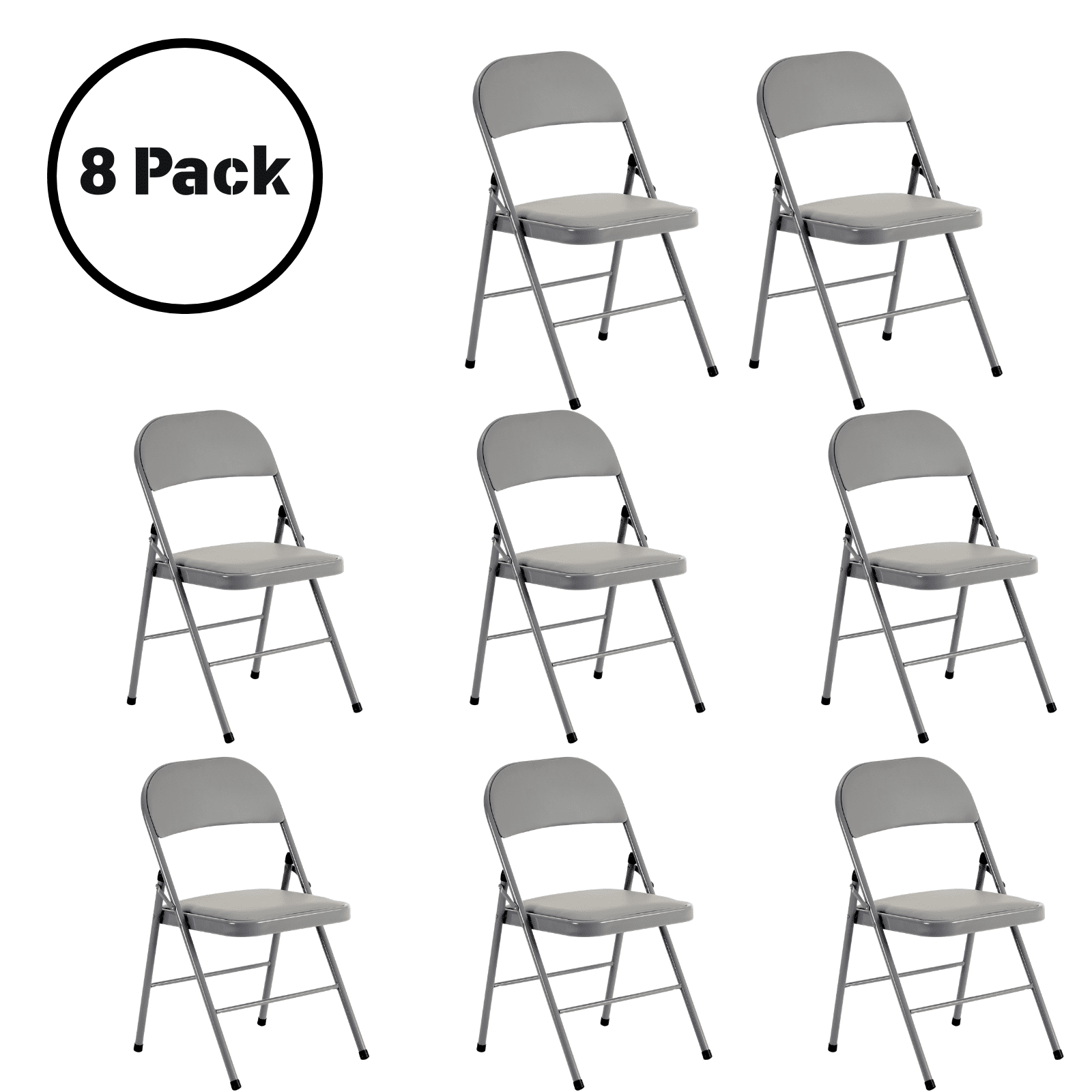 UBesGoo Set of 8 Folding Dining Chairs, Padded Compact Sturdy Design ...