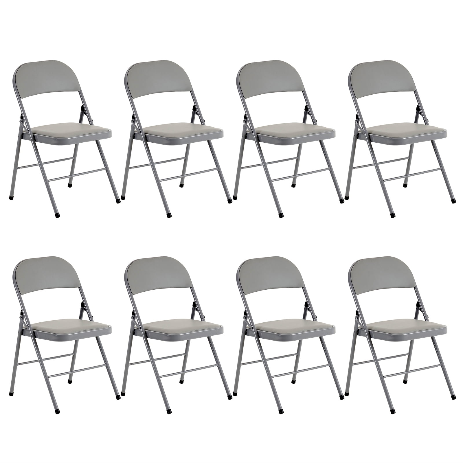 UBesGoo Set of 8 Folding Dining Chairs, Padded Compact Sturdy Design ...