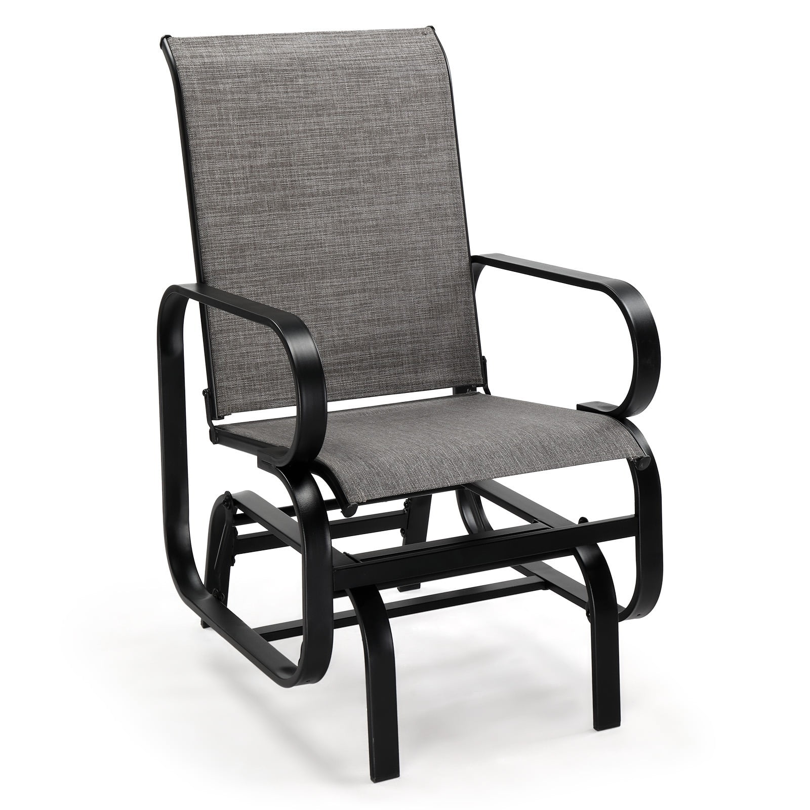 UBesGoo Single Patio Glider Chair - Outdoor Seat with Steel Frame ...
