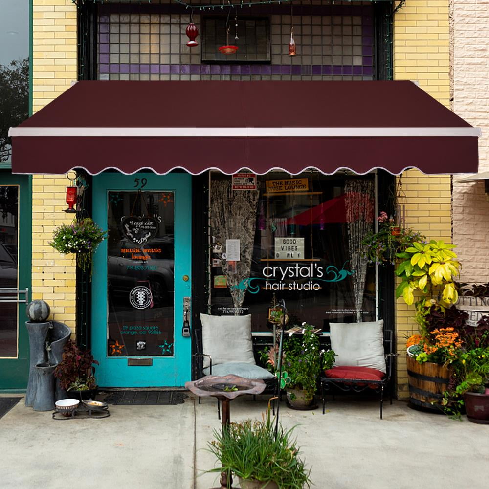 UBesGoo Sunshade Retractable Patio Deck Awning 13x8 ft Wine Red ...