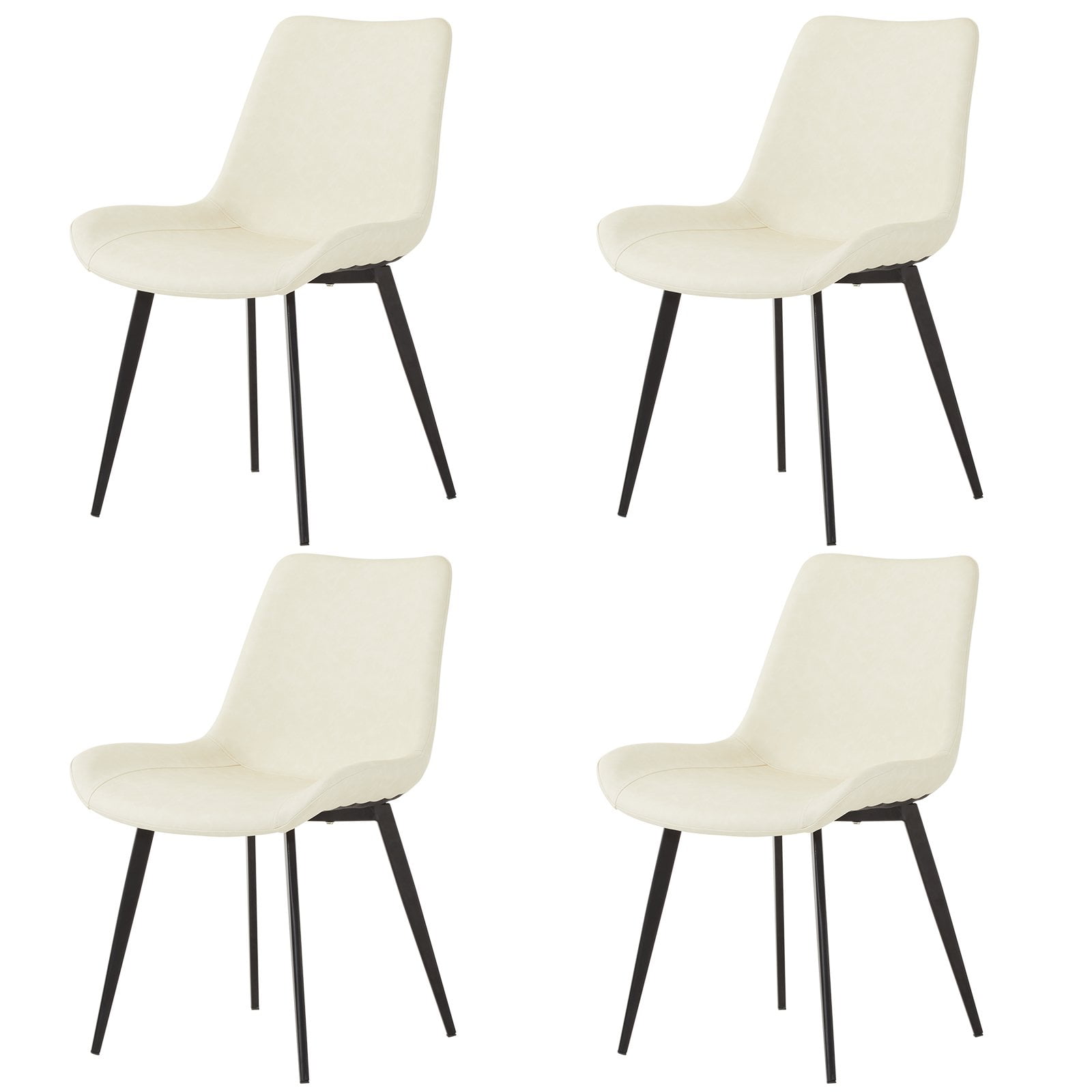 UBesGoo Upholstered Dining Chair Set of 4 Washable PU Fuax Leather ...