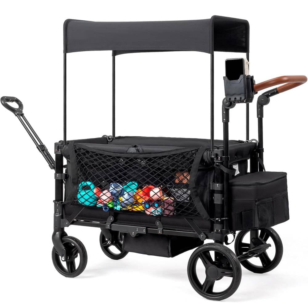 UBesGoo Wagon Stroller for 2 Kids, Low Seat & Deep Footwell, Foldable ...
