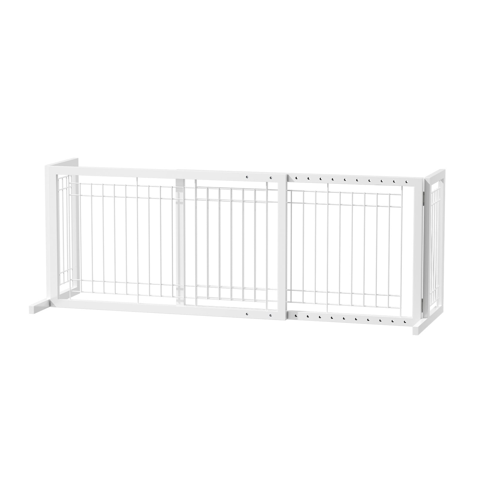 UBesGoo White Metal Pet Gate, No-Drill Adjustable Folding Design for ...