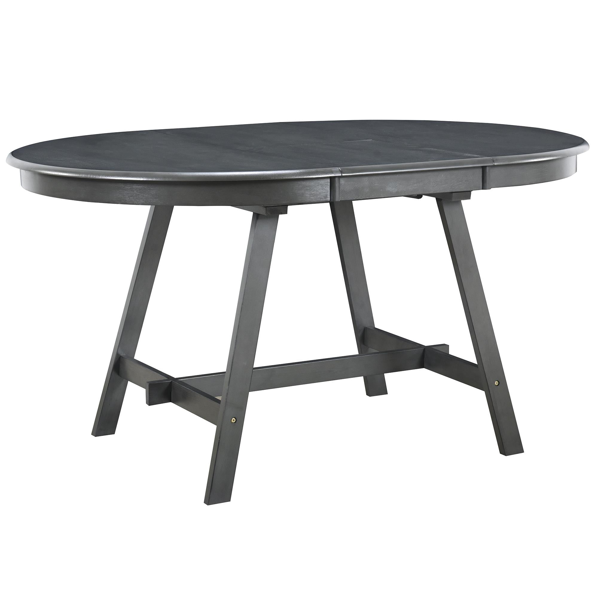 UBesGoo Wood Dining Table for 4, Extended (Round-Oval) Dining Table for ...