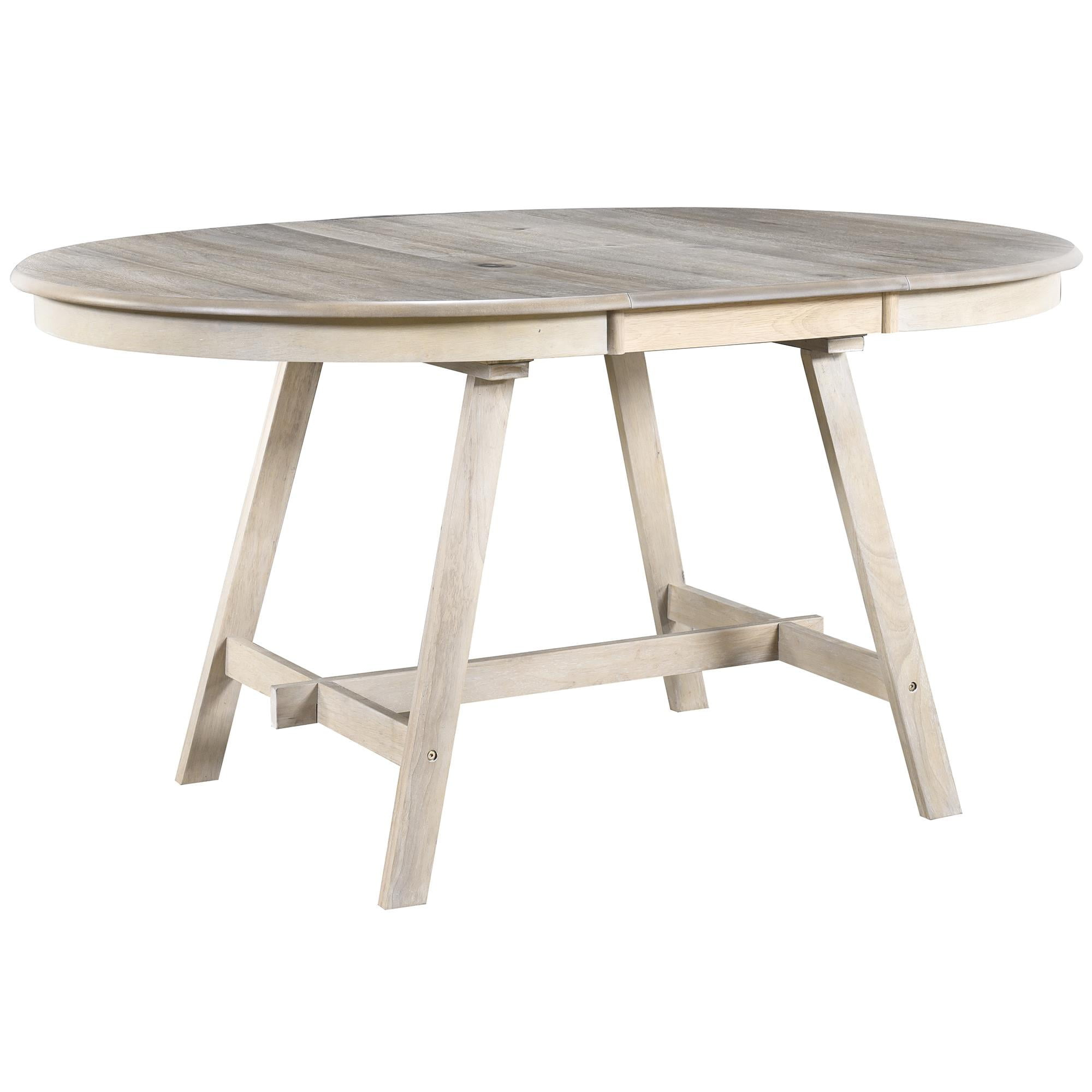 UBesGoo Wood Dining Table for 4, Extended (Round-Oval) Dining Table for ...