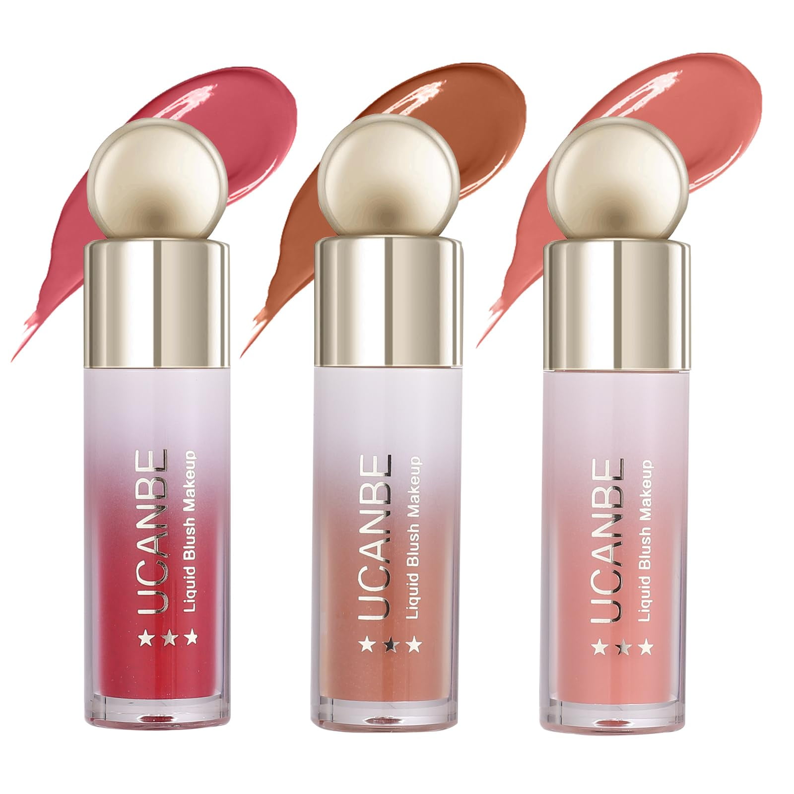 UCANBE 3 PCS Liquid Blush Makeup Set, Blendable Soft Cream Face Blush ...