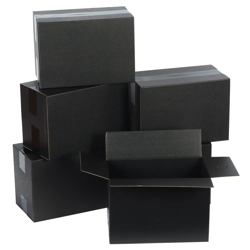 UCANPACK All Black Shipping Boxes 10x4x4 Inches - 25 Pack Black ...