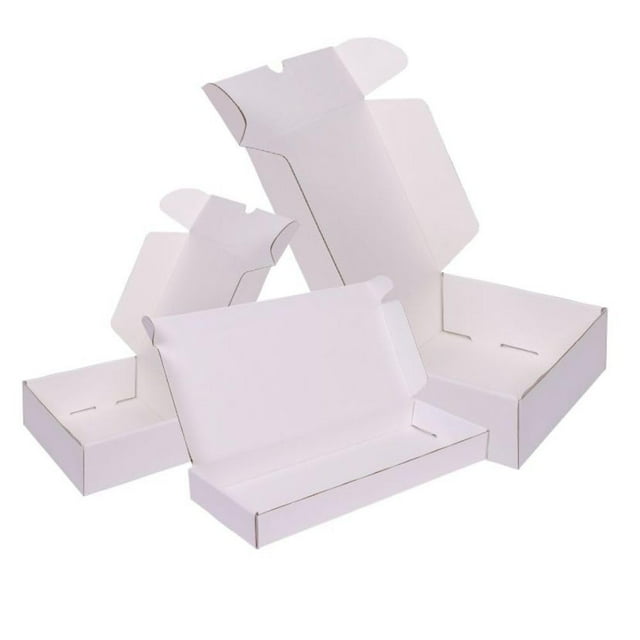 UCANPACK All White Mailer Boxes (E flute) 14x10x3 Inches - 50 Pack White Corrugated Mailers Box ...