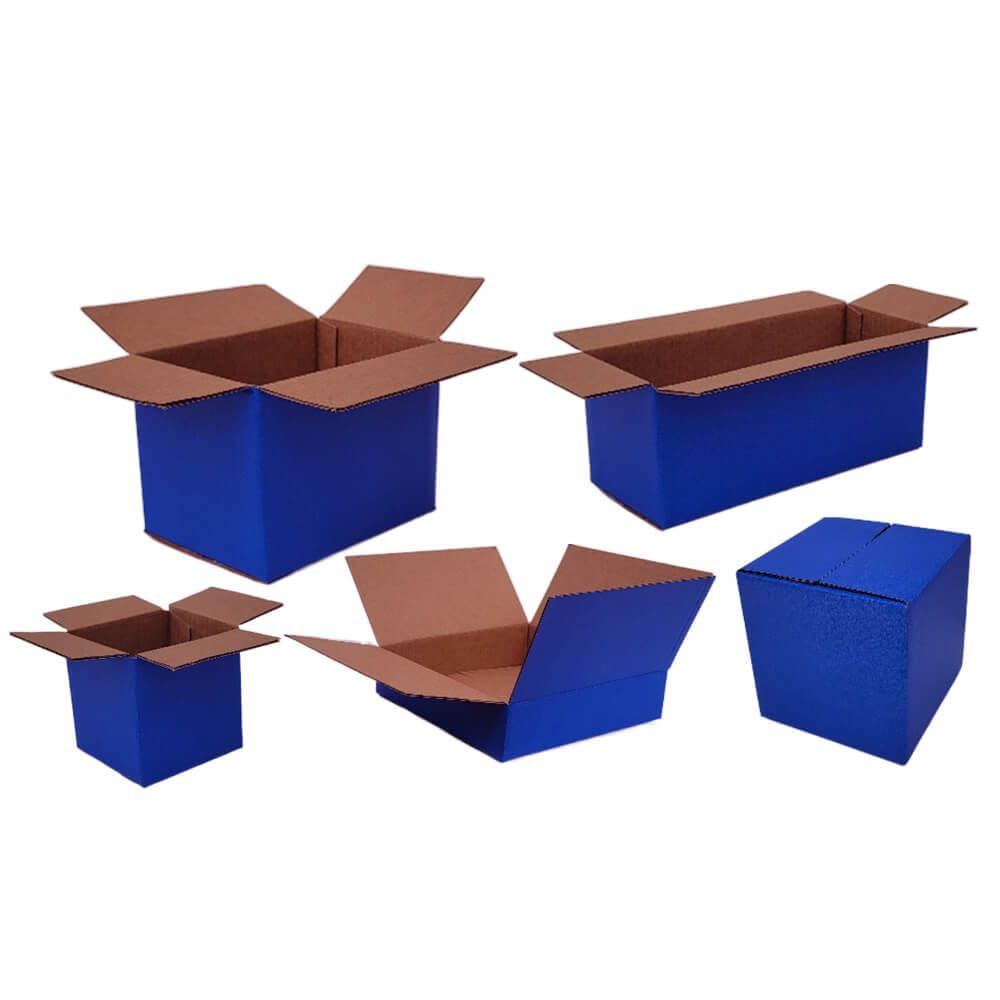 UCANPACK Blue Color Shipping Boxes (Kraft Inside) 10x4x4 Inches - 25 ...