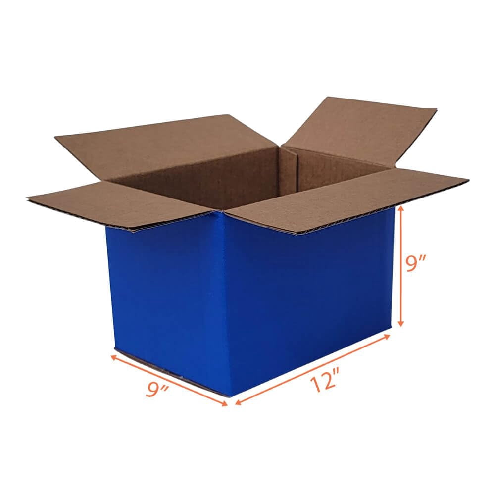 UCANPACK Blue Color Shipping Boxes (Kraft Inside) 12x9x9 Inches - 25 ...